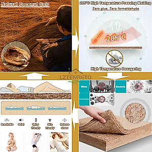 LZTENRETO Firm Coir Mattress, 3E Coconut Coir Mattress Pad, Quiet Coconut Palm Mattress, Thick Coir Mattress Pad in 6cm,9cm,11cm, Foldable (White-B,120x200x6cm(47"x80"x2.4"))