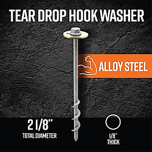 GROUNDGRABBA Teardrop Hook Washer 6 Pack for Wide Loops | Specifically Designed for Wide Diameter Holes | 6X GroundGrabba Teardrop Hook Washers