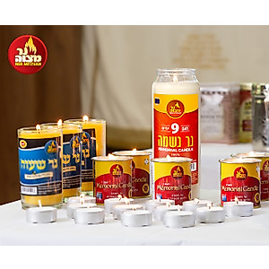 Ner Mitzvah 9 Day Yartzeit Candle - 10 Pack Kosher Yahrtzeit Memorial and Yom Kippur Candle in Plastic Holder