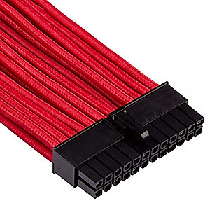 CORSAIR Premium Individually Sleeved PSU Cables Starter Kit – Red, 2 Yr Warranty, for Corsair PSUs