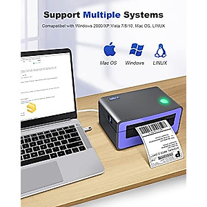 POLONO Shipping Label Printer, 4x6 Thermal Label Printer for Shipping Packages, Commercial Direct Thermal Label Maker,Thermal Labels, 4" x 6" Direct Thermal Shipping Label (Pack of 1000)