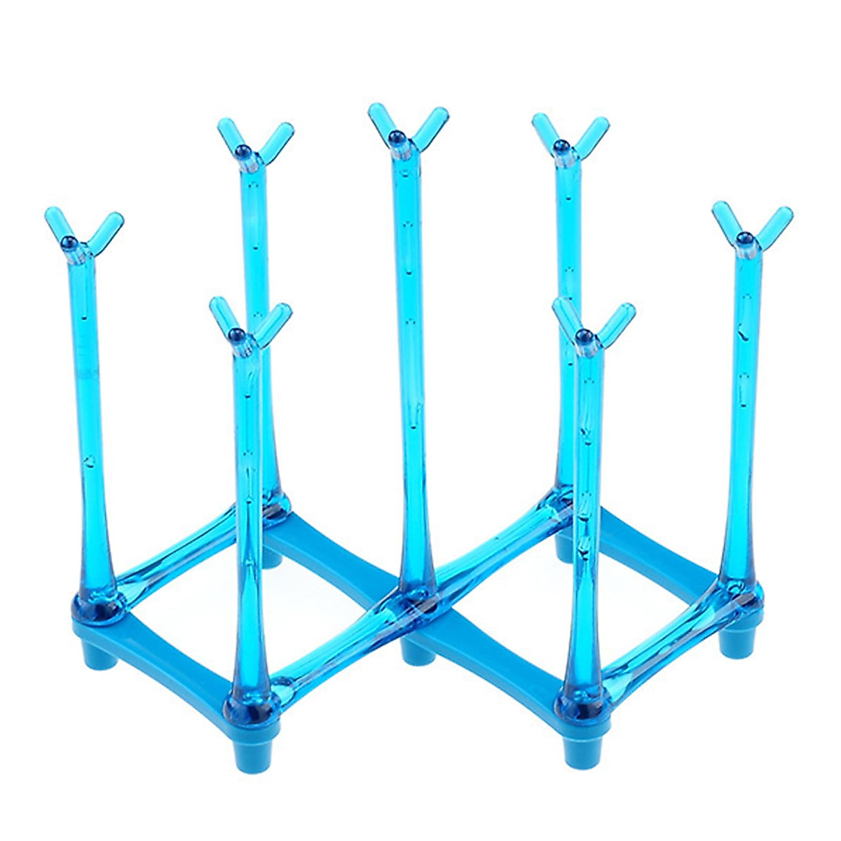 Retractable Cup Drying Rack, Drinking Glass and Sports Bottle Drainer Stand, Plastic Bag Dryer and Mug Tree for Kitchen Countertop