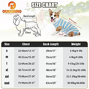 oUUoNNo Dog Recovery Suit,Dog Surgical Suit for Abdominal Wounds,Dog After Surgery Substitution Dog Cone & E-Collar,Prevent Licking Dog Onesies Pet Surgery Recovery Suit (L, Blue)