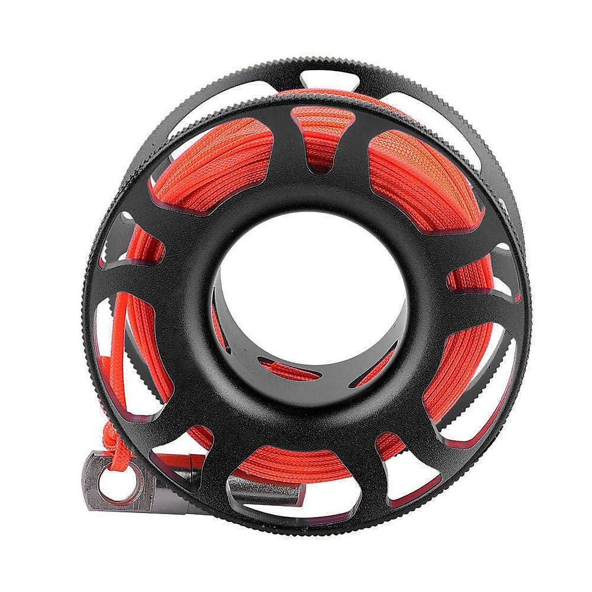 Vbestlife Scuba Diving Finger Spool Aviation Aluminum Finger Reel Clip Scuba Diving Tech Spool 15M/30M Line(Black)