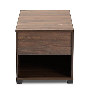 BOWERY HILL Modern Walnut Brown Finished Cat Litter Box Cover House