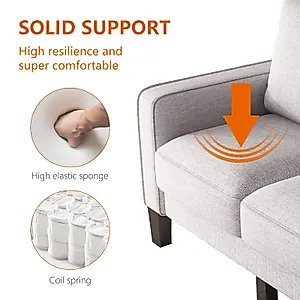 Myshle 2+3 Sectional Sofa with Storage, Sleeper Couch Chaise with Square Arm,Upholstered Sofa with Seat Cushion and Wood Leg for Living Room,Bedroom,Office,Relax Lounge, Polyester, Light Grey