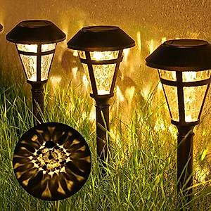 TWINSLUXES 12 Pack Solar Pathway Lights Outdoor Waterproof Garden Walkway Lights LED Landscape Lighting Auto On/Off Dusk to Dawn for Pathway,Sidewalk, Lawn, Patio, Yard - Warm White…