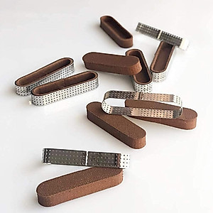 Lyzeous 12Pcs Oval Tartlet Dessert Mousse Fruit Pie Tart Ring Quiche Cake Mold, Stainless Steel Tart Mousse Ring