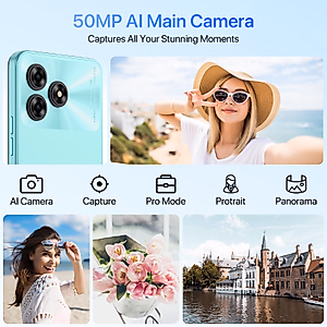 UMIDIGI Unlocked Cell Phone, G5 Android 13 Smartphones, 5000mAh 8+128GB/TF 1TB Expand, Ultra-Slim 6.6" Screen Unlocked Phones, 50MP AI Camera Fingerprint/Face Unlocked 4G Dual SIM Mobile Phones