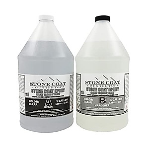 Stone Coat Countertops Epoxy Kit (2 Gal) – DIY Epoxy Resin Kit for Coating Kitchens, Bathrooms, Counters, Tables, Wood Slabs, and More! Heat Resistant and Clear Epoxy Resin!