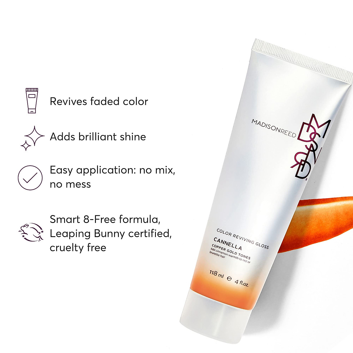 Madison Reed Color Reviving Gloss, Cannella - Copper, Semi-Permanent Hair Dye, Enhances Hair Color & Corrects Tone, Adds Brilliant Shine, Keratin & Argan Oil, 4 Fl Oz (118 mL)