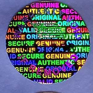 Golden Color 14 MM (0.53 inch) Round with Serial Number Hologram Labels Tamper Evident Stickers Security Void Seals Labels - Dealimax Brand (500)