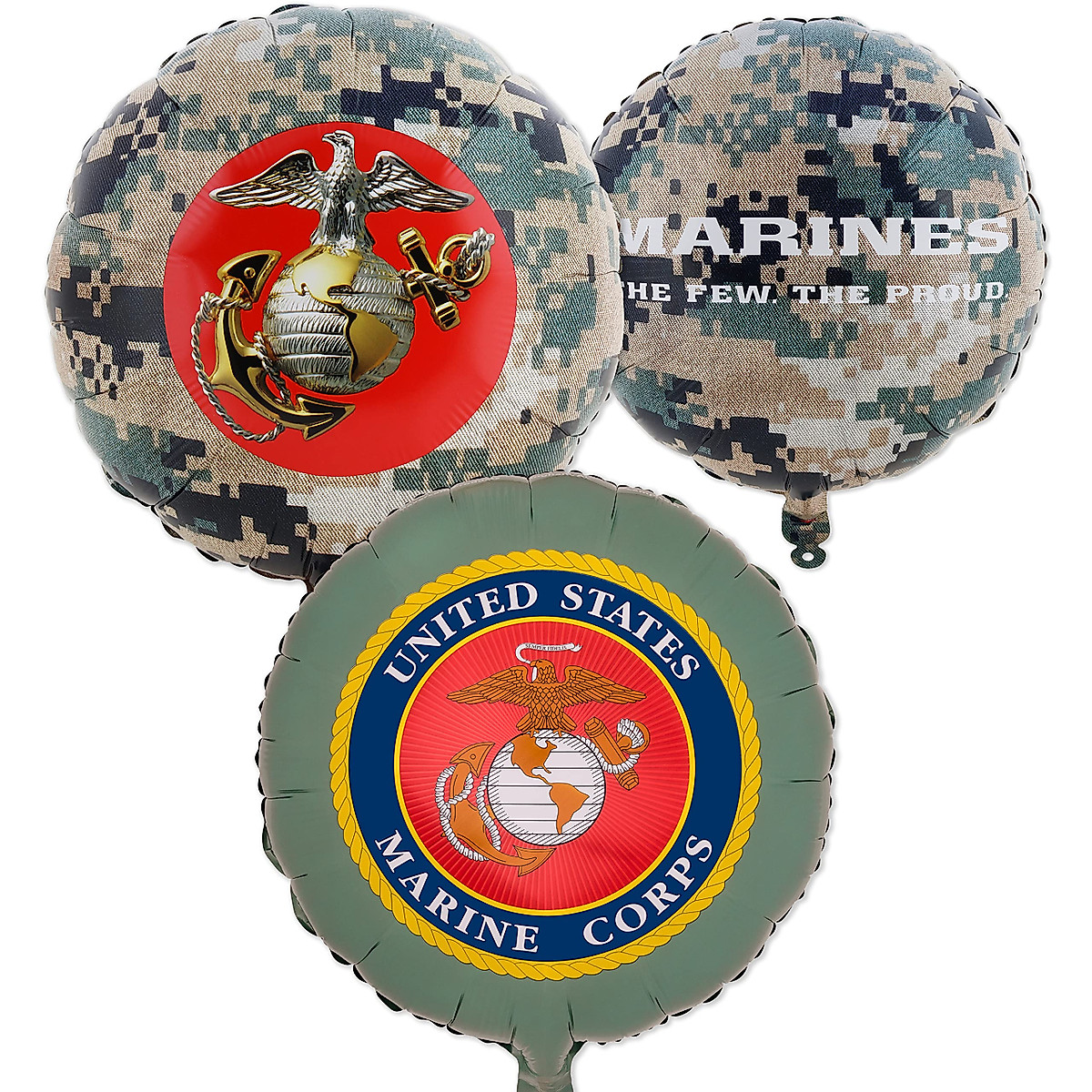 Havercamp U.S. Marine Balloons (6 Pack) 3 Marine Balloons with the Official Seal & 3 with Camo. Officially Licensed Marine Corps Balloons. Celebrate your Marines Birthday, Graduation, Homecoming.