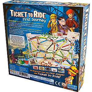 Ticket to Ride First Journey Board Game - Fun and Easy for Young Explorers! Train Strategy Game, Family Game for Kids & Adults, Ages 6+, 2-4 Players, 15-30 Min Playtime, Made by Days of Wonder