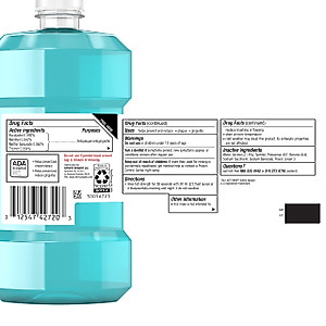 Listerine Cool Mint Antiseptic Oral Care Mouthwash to Kill 99% of Germs That Cause Bad Breath, Plaque and Gingivitis, ADA-Accepted, 8.5 Fl Oz