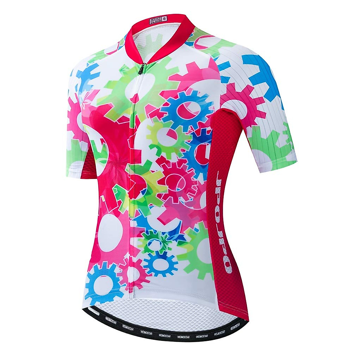 Cycling Jersey Women Short Sleeve Bike Shirt Summer Biking Tops Bicycle Clothing Pink White XL