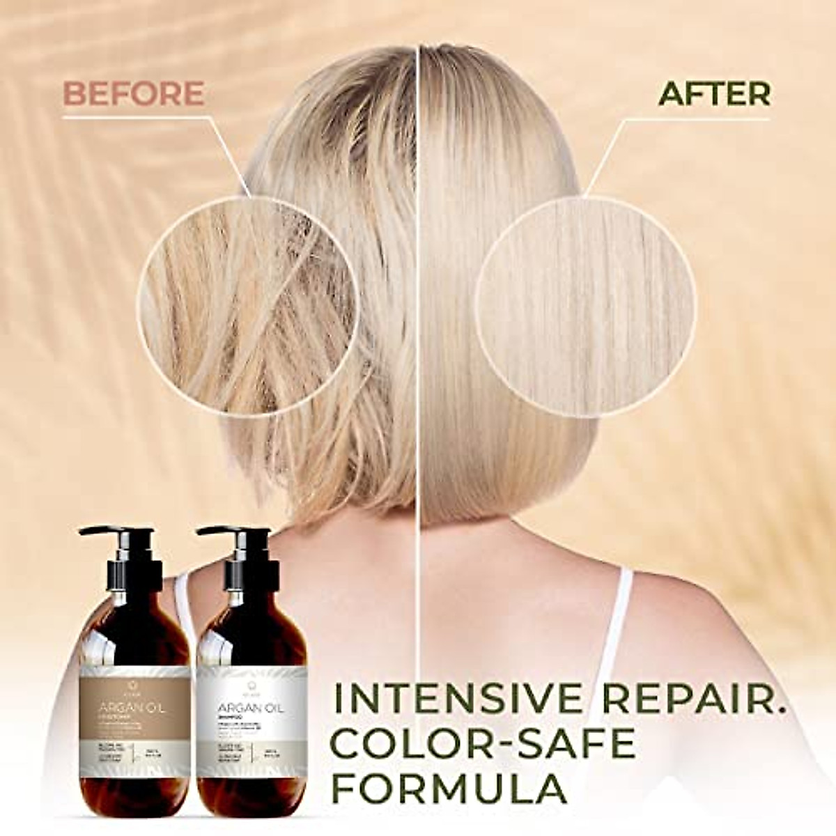 Q’lisse Moroccan Argan Oil Shampoo and Conditioner Set with Shea Butter and Keratin – Paraben, Silicone and Sulfate free - Natural Formula Hair Products - Hydrating and Moisturizing - Best for Dry, Damaged, Curly, Color Treated and Frizzy Hair - All Hair