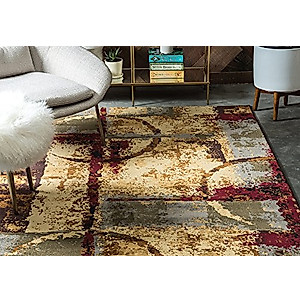 Unique Loom Barista Collection Area Rug - Catuai (5' 1" x 8' Rectangle, Multi/ Brown)