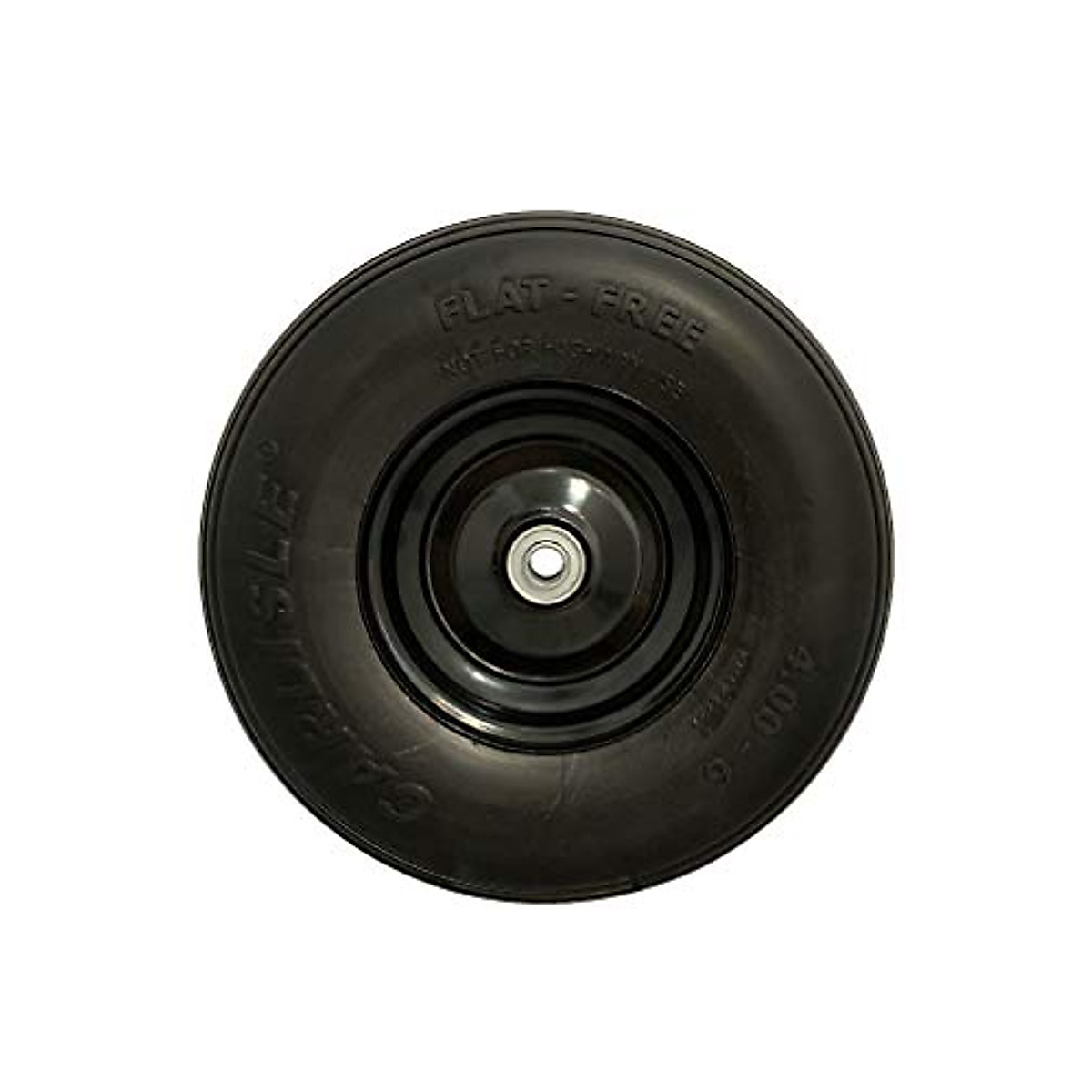 Marathon 00296 Easy Fit 4.00-6 Flat-Free Wheel Assembly for Residential Wheelbarrow, Black