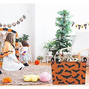 NTAOHAMPER Rectangular Storage Basket,Collapsible Gift Basket with Handles,Kids Toys/Books Box,Room Decor(Bat)