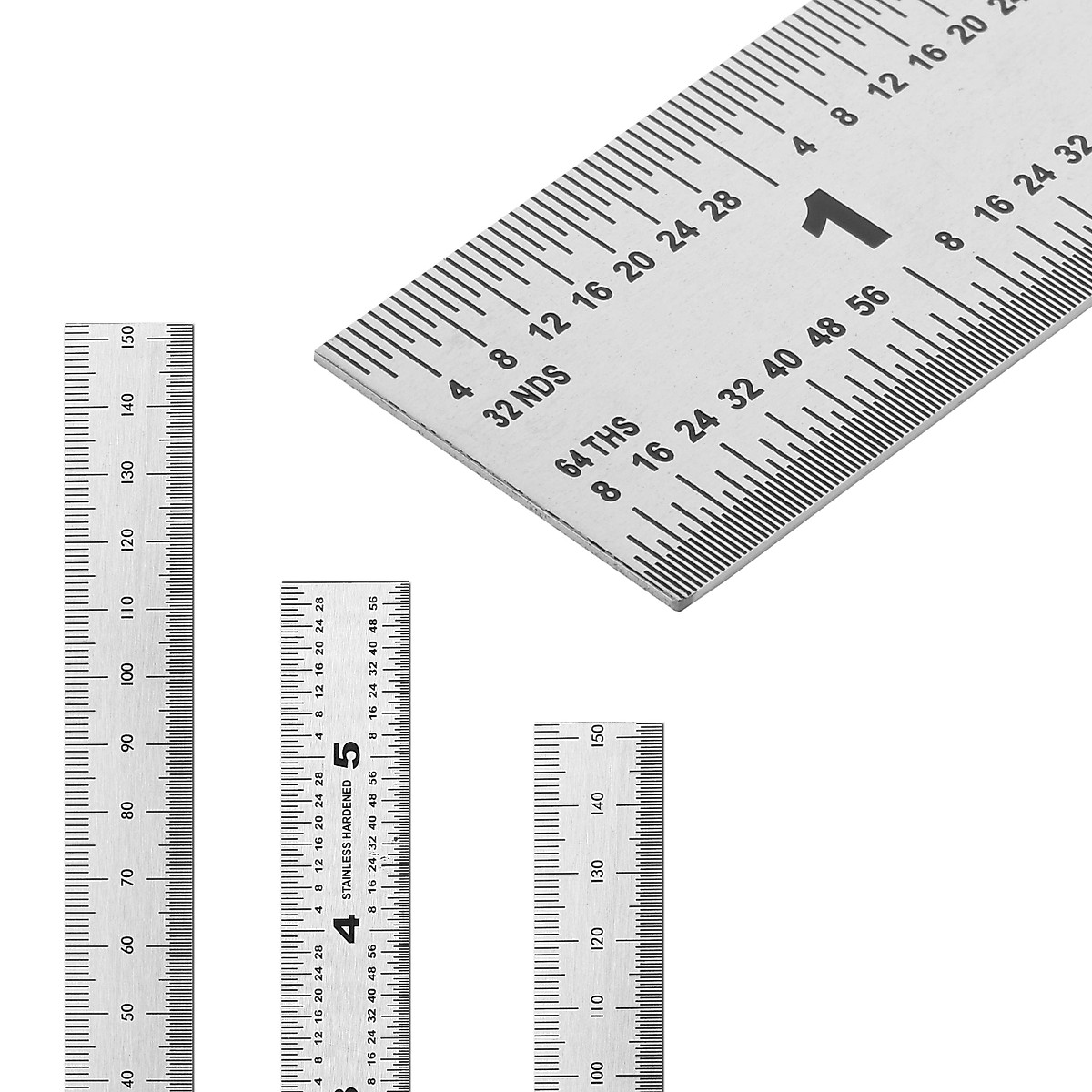 Mr. Pen- Machinist Ruler, Ruler 6 inch, 3 Pack, mm Ruler, Metric Ruler, Millimeter Ruler, (1/64, 1/32, mm and .5 mm), Metal Ruler 6 inch, Precision Ruler, 6 inch Ruler, Stainless Steel Ruler, Rulers