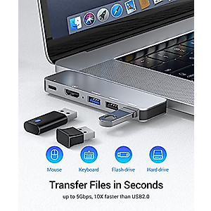 USB C Adapter for MacBook Pro 2020, MacBook Adapter HDMI, MacBook Air M1 USB Multiport USB C Hub with 4K HDMI, Thunderbolt 3, for MacBook Pro 13"-16" 2021-2016, MacBook Air 2021-2018