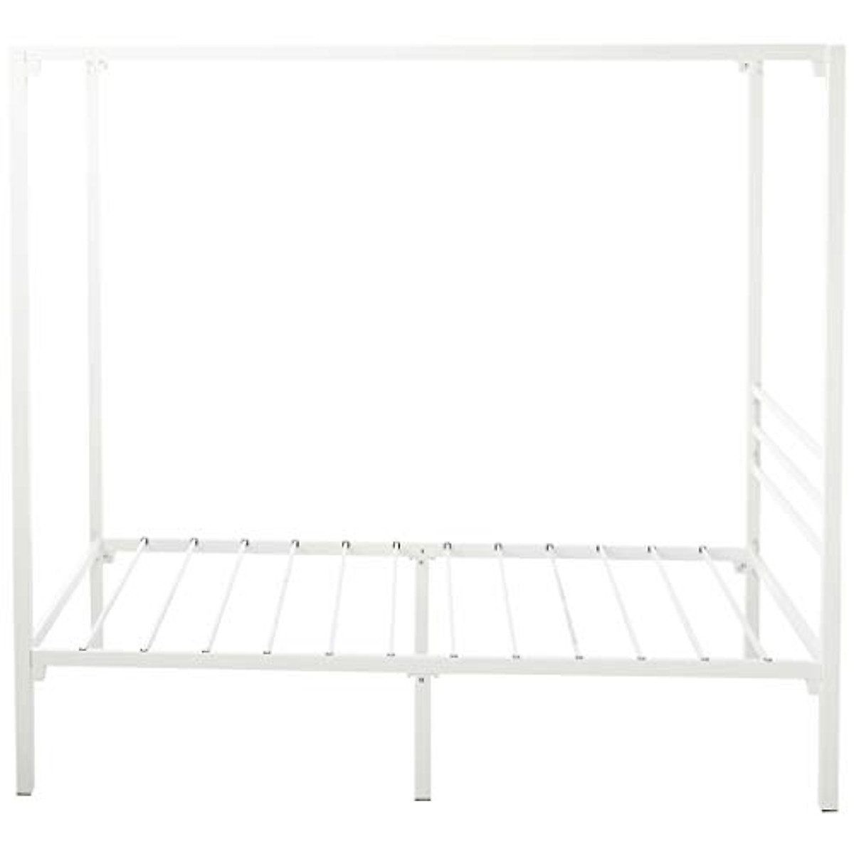 Zinus Patricia White Metal Canopy Platform Bed Frame, Twin & 6 Inch Foam and Spring Mattress/CertiPUR-US Certified Foams/Mattress-in-a-Box, Twin