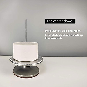 Boyun Acrylic Cake Disk Set, 3-Piece (6.25'' + 8.25'' + 10.25''), Includes Comb Scrapers, Dowel Rods, BPA-Free