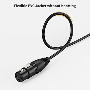 CableCreation (1/8 Inch 3.5mm to XLR Cable, Balanced XLR Female to 3.5mm Microphone Cable 3 Feet/0.9M, Black