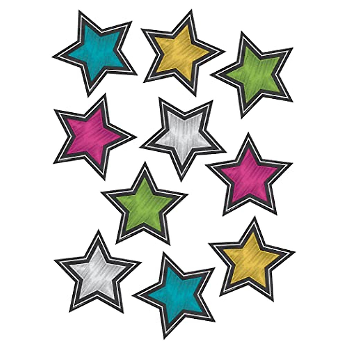 Teacher Created Resources Chalkboard Brights Stars Accents (TCR3550)