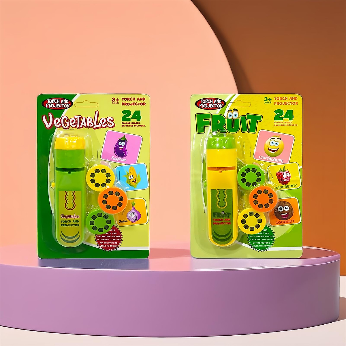 NOOLY Torch Projector Toy for Kids Flashlight Educational Toy 3 + Years Old TYWJ-01 (Vegetables and Fruits) U004