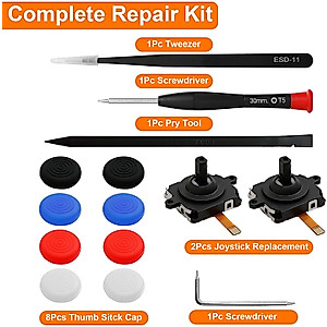 Thlevel 2 Pcs Replacement Analog Joystick for Oculus/Meta Quest 2 Controller, Left & Right Analog Thumb Stick Control Sensor Module, VR Replacement Joystick Analog Thumb Stick Repair Kit