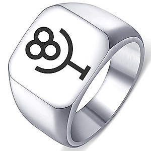 Greek Myth Dionysus Bacchus God of Wine Engraved Symbol Stainless Steel Men Women Jewelry Ring