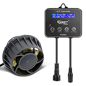 hygger 3400 GPH Aquarium Inverter Wavemaker Pump with LED Controller, DC 24V 18W Ultra-quiet Submersible Power Head with Magnetic Base, Circulation Pump for 75-200 Gal Freshwater Saltwater Tank