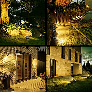 MinPea Solar Spot Lights Outdoor, [57 LED/10 Pack] Solar Lights Outdoor IP65 Waterproof, 3 Modes Solar Landscape Spotlights, Solar Powered Garden Yard Light for Patio Pathway Driveway Pool(Warm White)