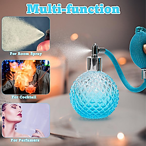 Coolrunner Crystal Art Vintage Style Refillable Perfume Atomizer Long Spray Bottle 100ml (Blue)