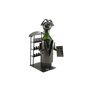 WINE BODIES Pharmacist Metal Wine Bottle Holder, Charcoal