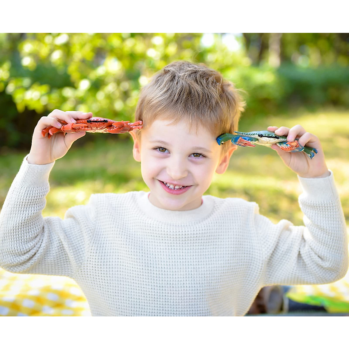 Gemini&Genius 2Pcs Crabs Marine Animal World Sea Animal Action Figure Ocean Model Toy Educational, Role Play, Cake Toppers, Swimming Toys, Bath Toys, Christmas Stocking Stuffers for Kids