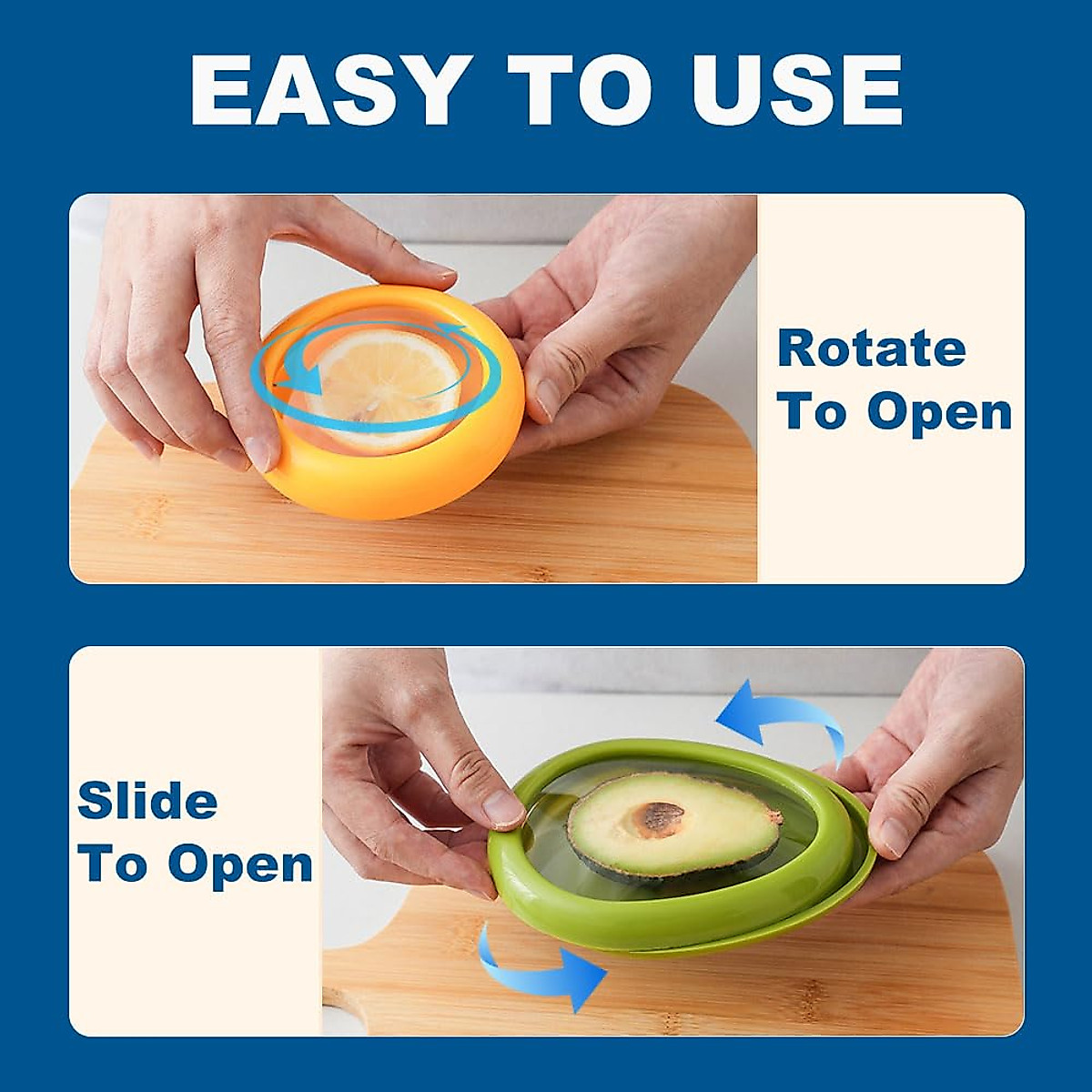 Silicone Fruit Storage Box, 4PC Reusable Storage Containers for Tomatoes, Avocados, Onions, Lemons, and Potatoes, Fruit and Vegetable Storage Box to Keep Fresh