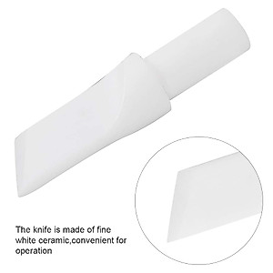 A sixx Oblique Ceramic Swivel Blade, Sturdy Exquisite Ceramic Filigree Swivel Knife Blade, White for Leather Craft DIY Handwork Leather Carving