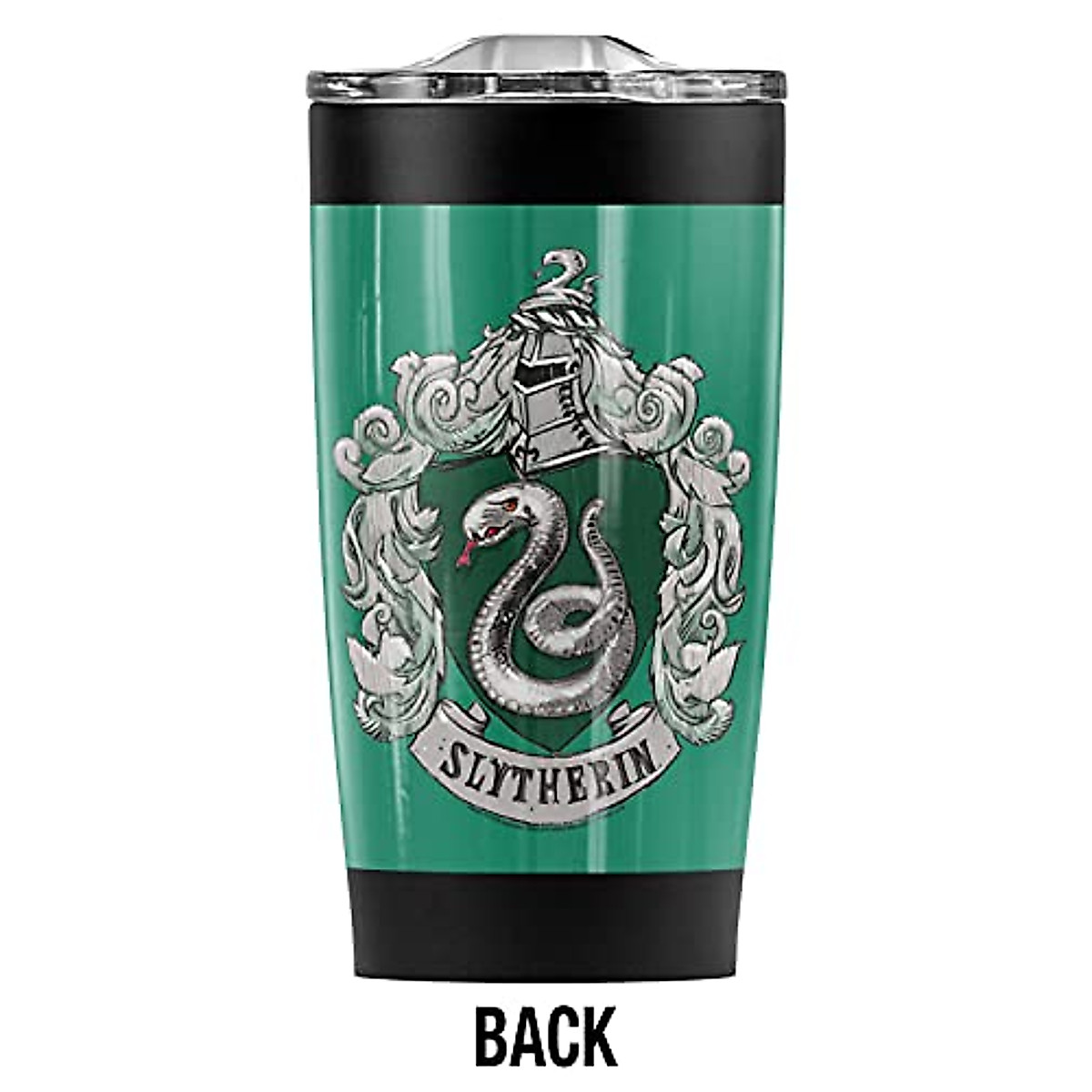 Logovision Harry Potter Slytherin Rough Crest Stainless Steel Tumbler 20 oz Coffee Travel Mug/Cup, Vacuum Insulated & Double Wall with Leakproof Sliding Lid | Great for Hot Drinks and Cold Beverages