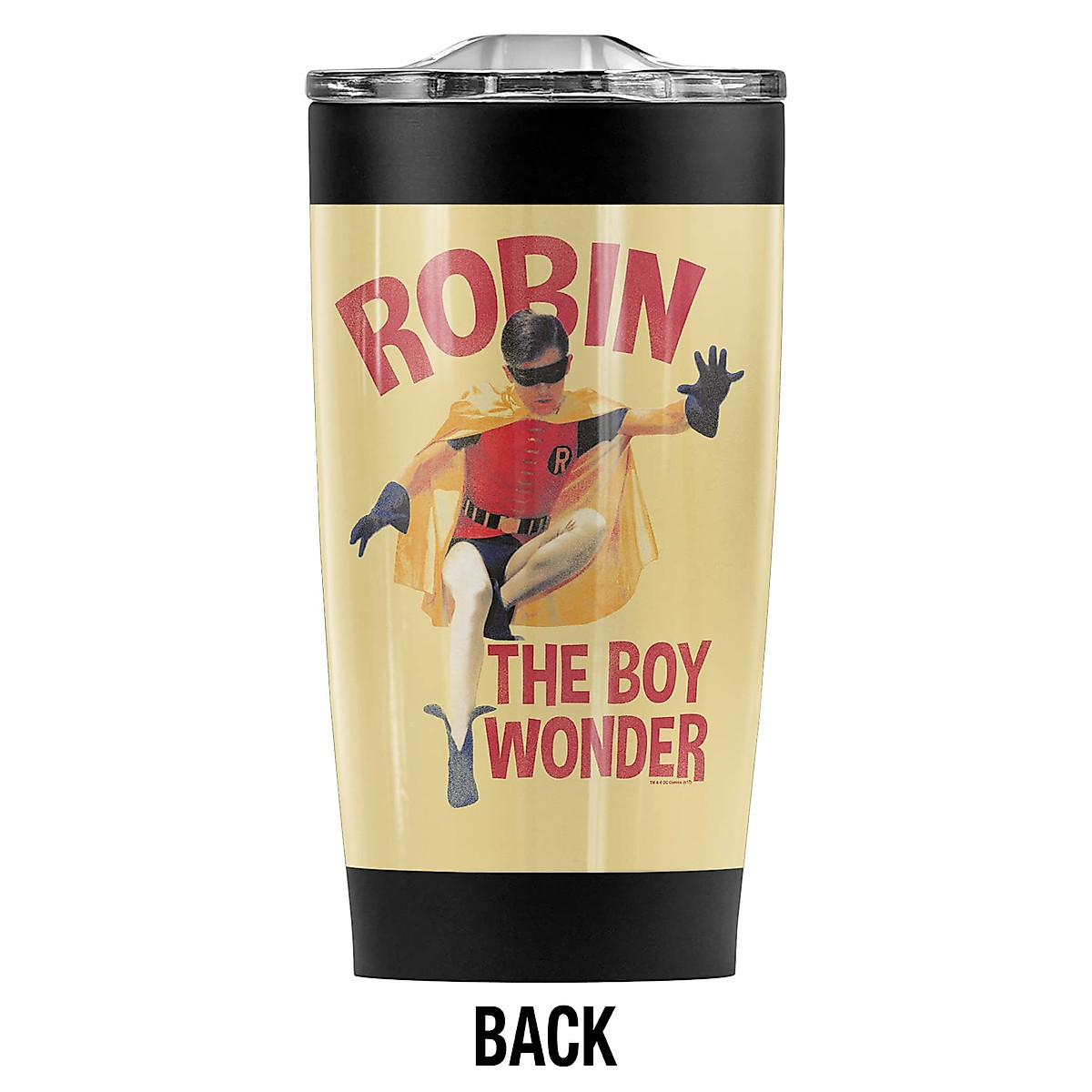 Batman Classic TV Series Robin Boy Wonder Stainless Steel Tumbler 20 oz Coffee Travel Mug/Cup, Vacuum Insulated & Double Wall with Leakproof Sliding Lid | Great for Hot Drinks and Cold Beverages