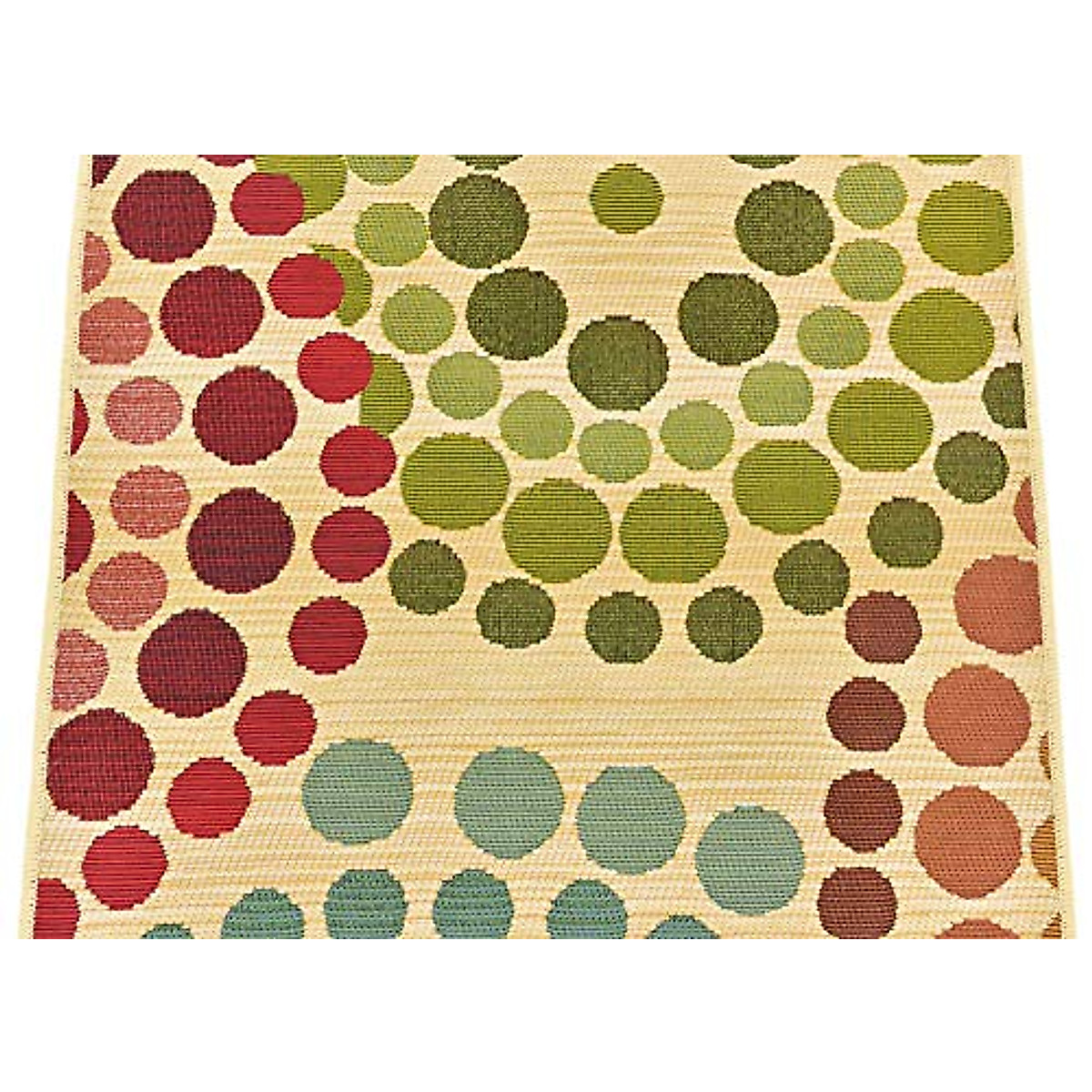 Unique Loom Outdoor Modern Collection Area Rug - Spark (2' x 6' 1" Runner, Beige/ Burgundy)