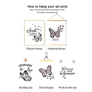SIKYUCOR Inspirational Butterfly Wall Art Canvas Prints Motivational Positive Quotes Poster Gallery Wall Art Picture Wall Decor Gift for Girls Bedroom Living Room Decoration (8"x10" UNFRAMED)