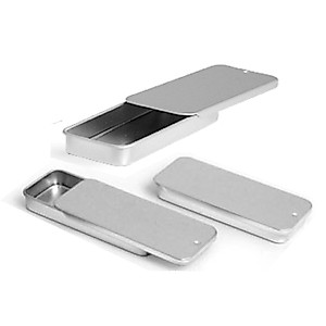 Metal Slide Top Tin Containers for Crafts Geocache Storage Survival Kit (Pack of 3)