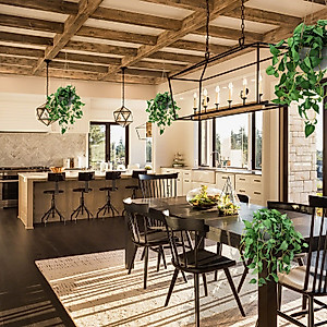 TNNTOPELE Fake Hanging Plants with Pots, 2 Pack Artificial Faux Anthurium Leaf Hanging Basket Plant for Wall Home Room Indoor Outdoor Decor