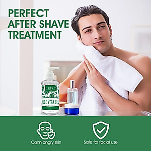 ORISO Aloe Vera Gel With Cold Pressed Aloe Vera - Pure Sunburn Relief, Bug Bites, Small Cuts - Soothing Moisturizer Lotion For Face, Hair and Body - 10 Fl Oz