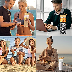 Tronco 24 oz Glass Water Bottles with Straw and 2 Bamboo Lids,Iced Coffee Cup Reusable, Smoothie Cup,Glass Boba Cup,Glass Tumbler with Silicone Protective Sleeve BPA Free - 1 Pack