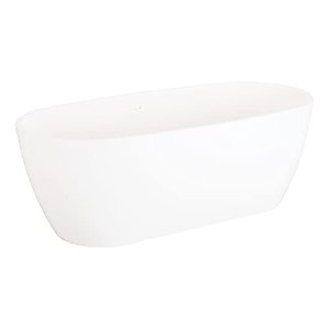 Signature Hardware 948060-59 Ocala 59" Free Standing Solid Surface Soaking Tub with Integrated Drain and Overflow