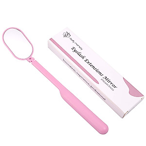 Pretty memory Lash Mirror, 270 Degree Free Rotation Lash Extension Supplies, Lightweight Makeup Mirror for Eyelash Extensions Supplies (Pink)